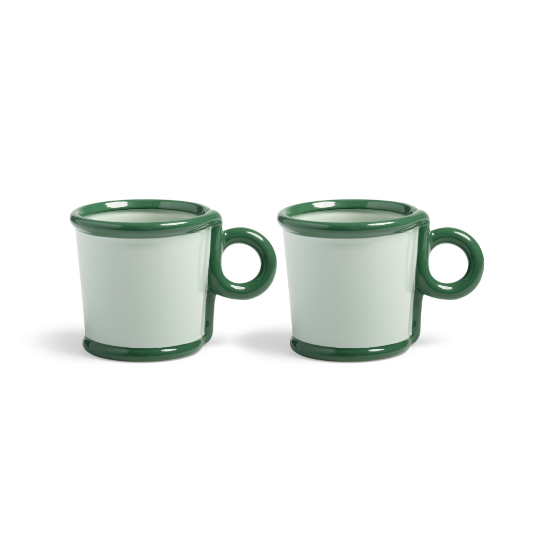 Loop Mugs Green - Set of 2 by &Klevering - LAST ONE!